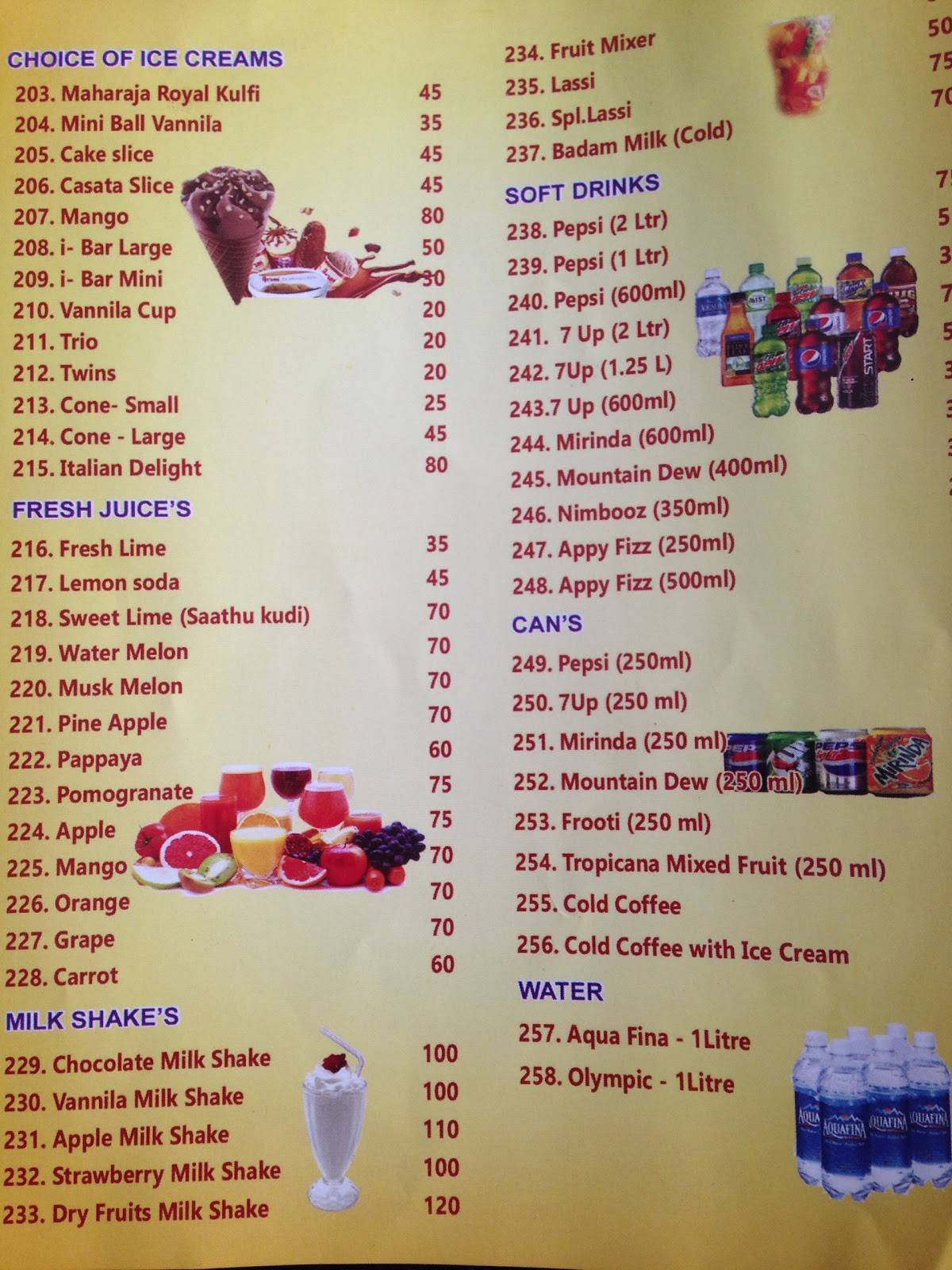 Menu at Richway Garden Restaurant, Adirampattinam