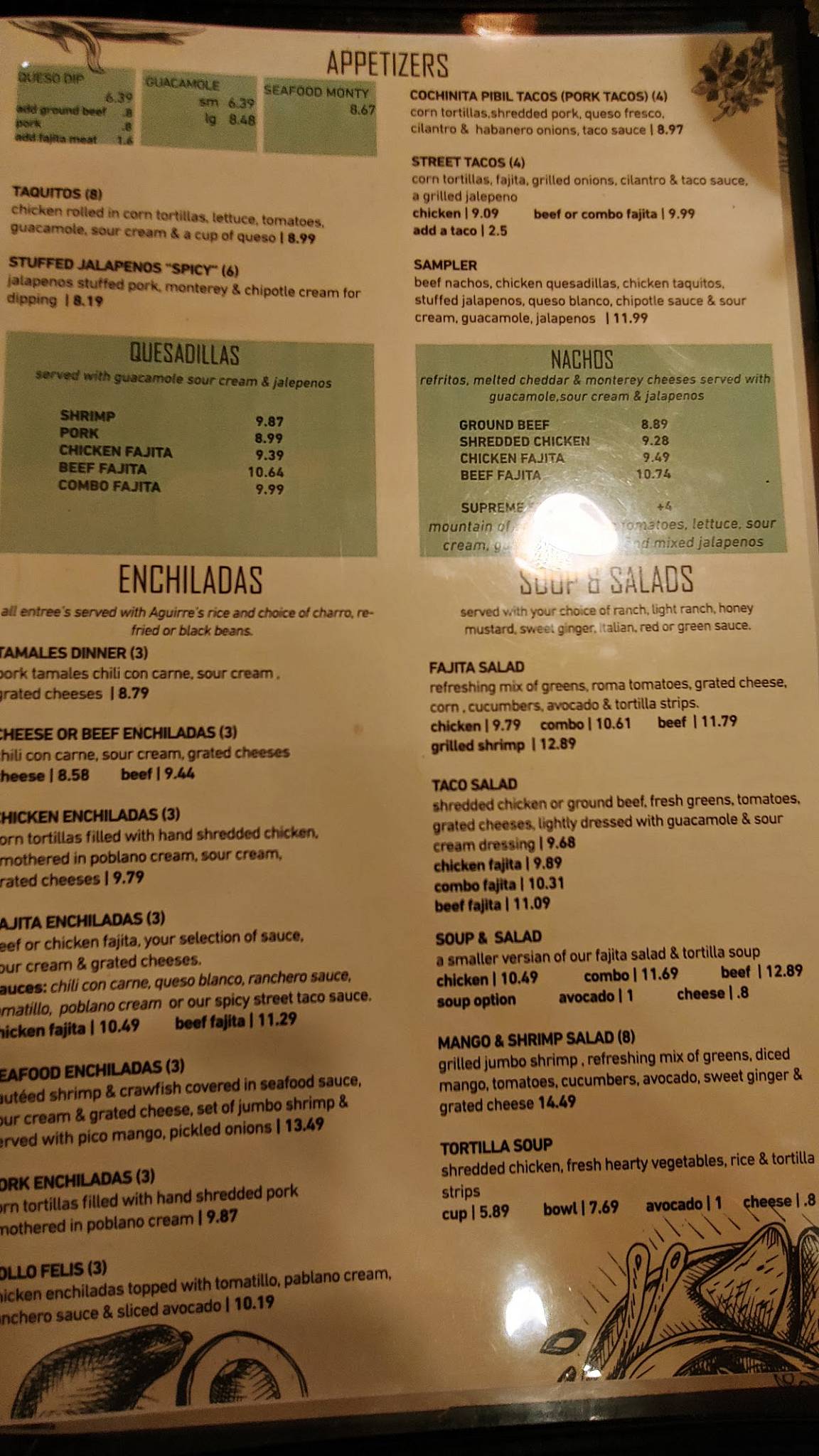Menu at Cenas Kitchen pub & bar, Houston
