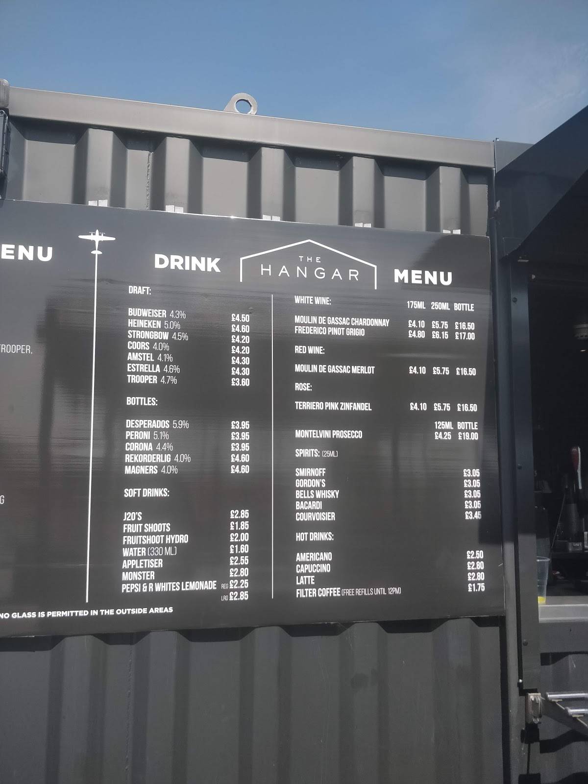 Menu at Airport Pub, Manchester Airport, Ringway