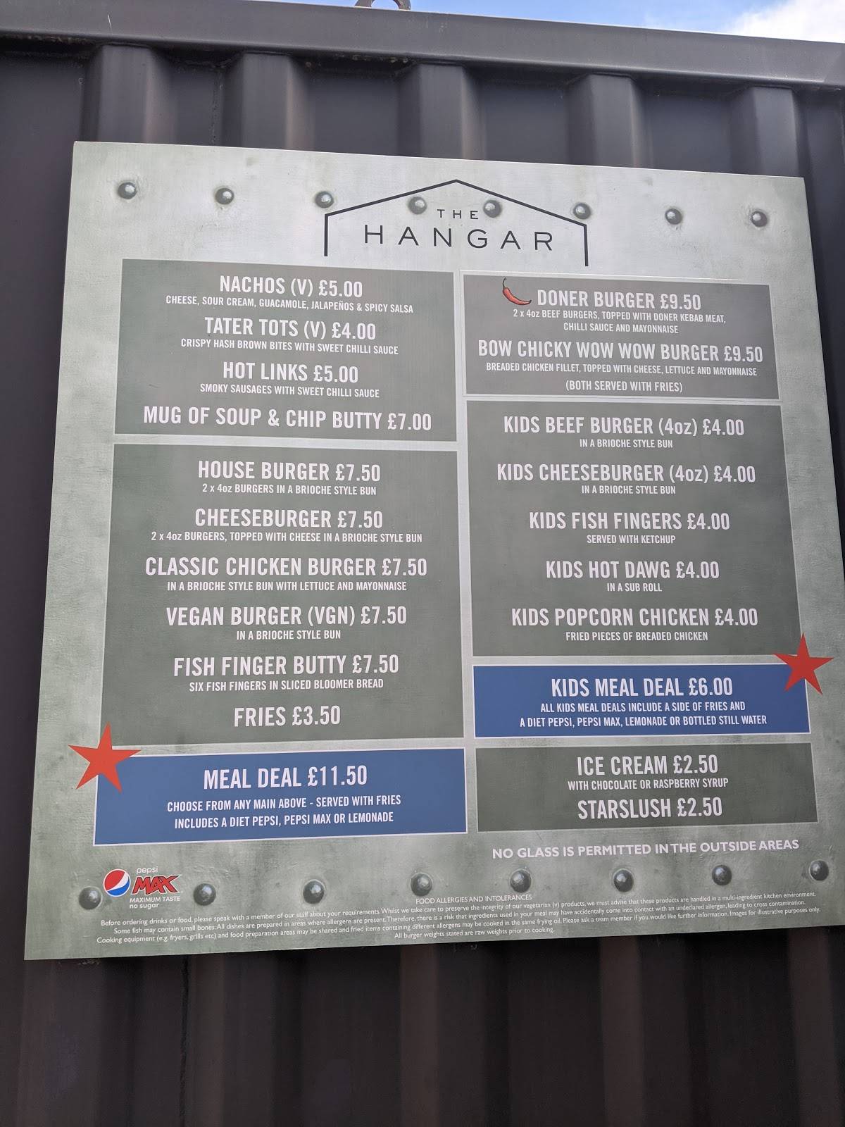 Menu at Airport Pub, Manchester Airport, Ringway