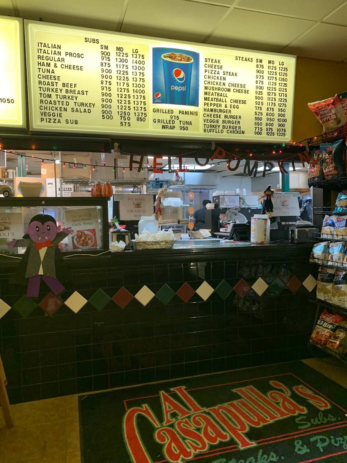 Menu at Al Casapulla's Subs & Steaks pizzeria, Millville