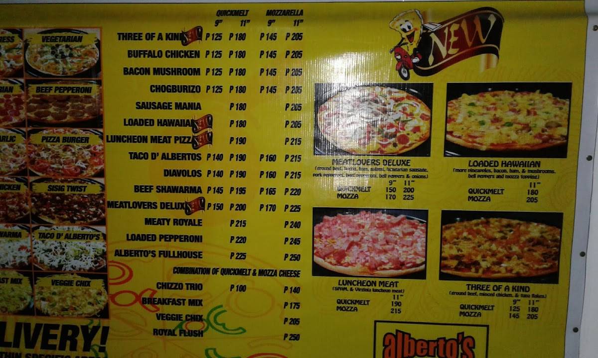Menu at Albertos Pizza - Pusok Lapu - Lapu restaurant, Lapu-Lapu City ...