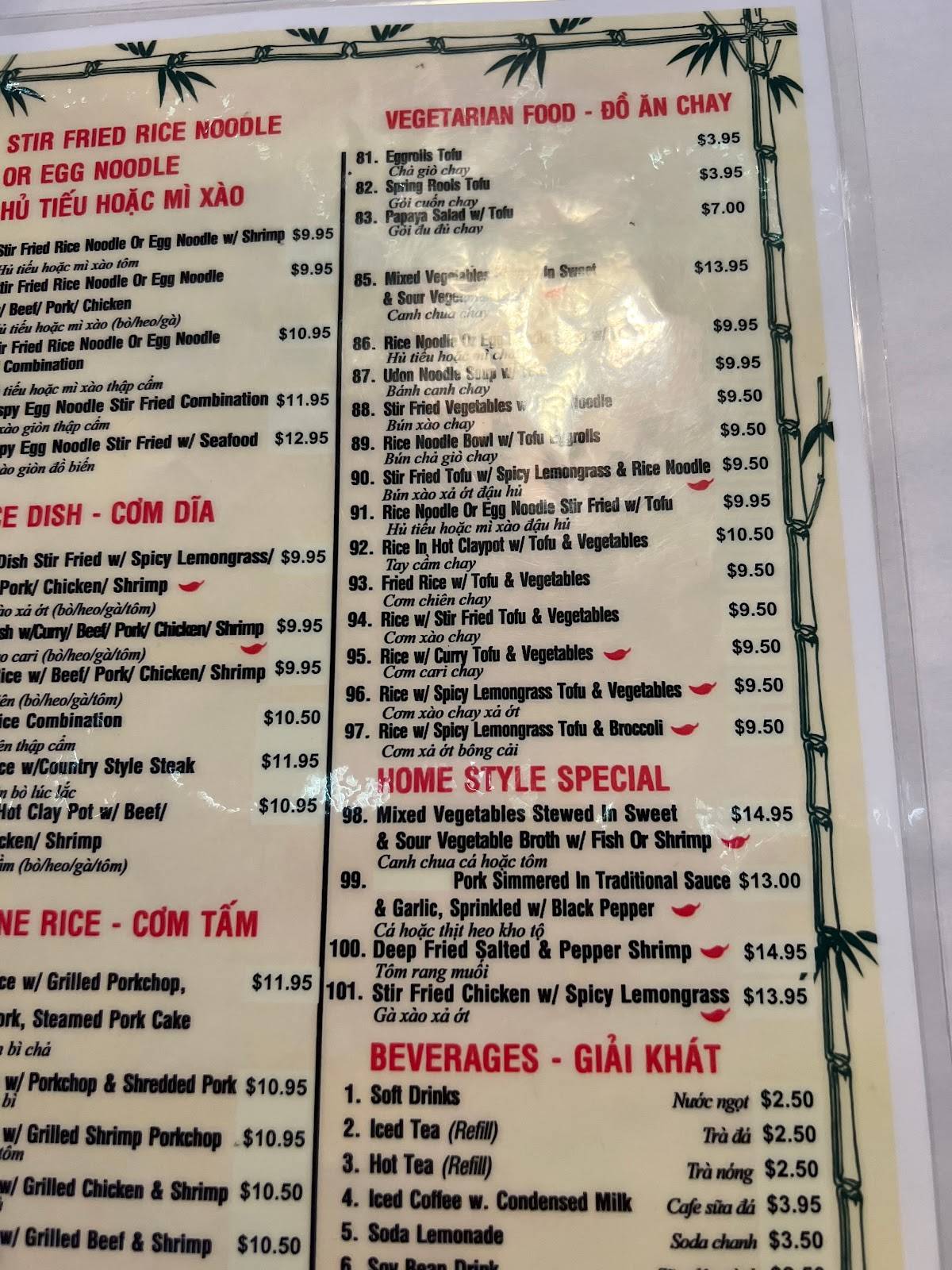 Menu at Viet Taste restaurant, Albuquerque, Menaul Blvd NE