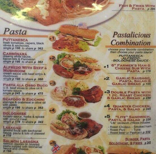 Menu at Almon Marina restaurant, Taguig