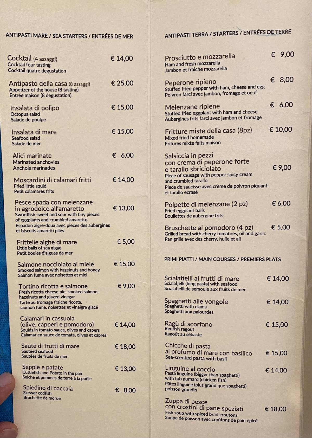 Menu da Antica Osteria Pisano ristorante, Napoli, Piazzetta Crocelle ai ...