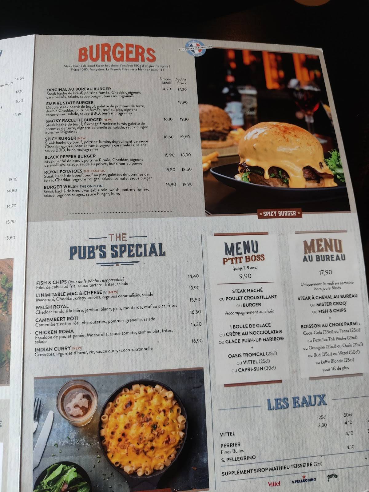 Carta del restaurante Au Bureau, Nieppe