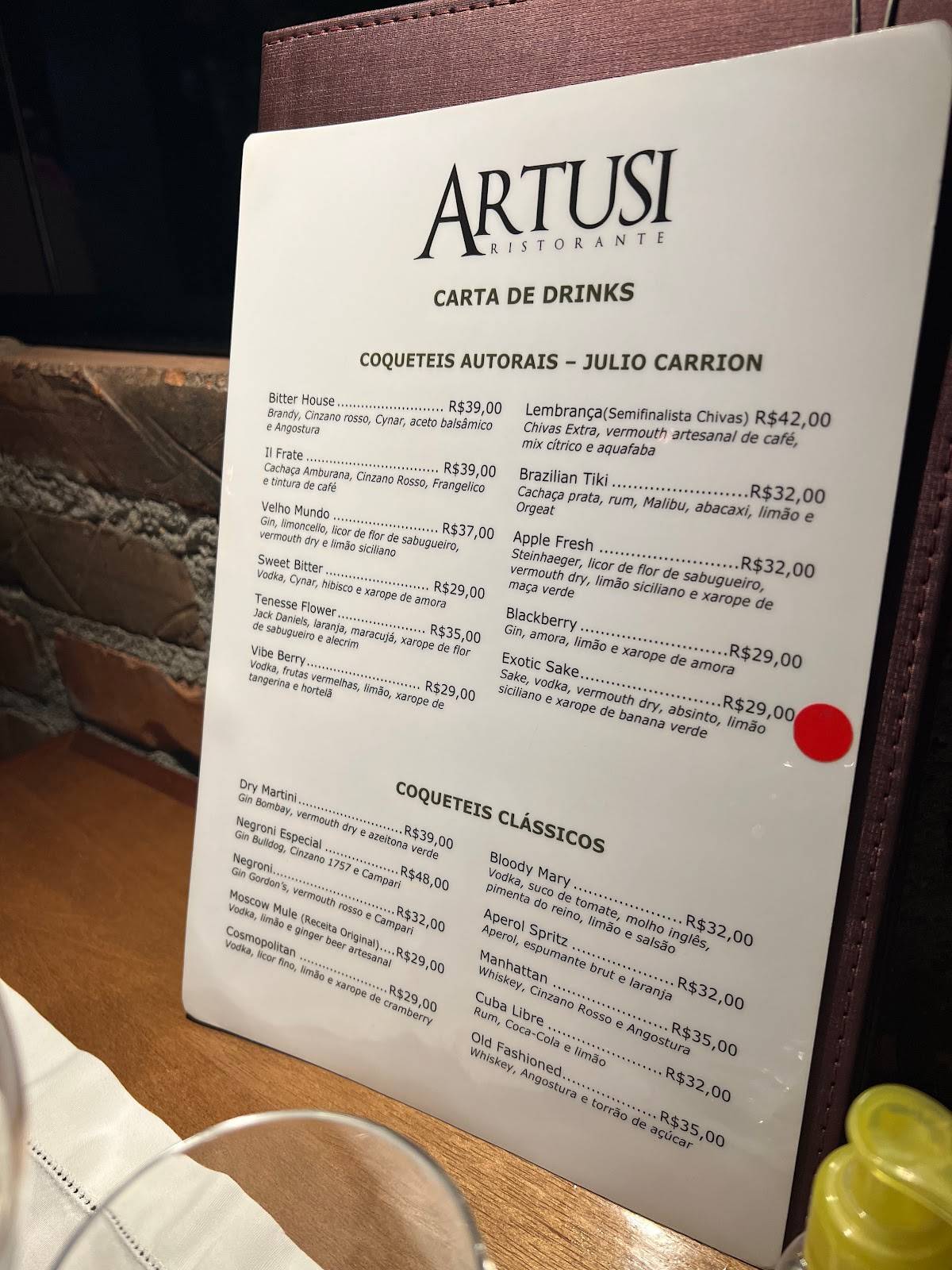 Menu em Artusi Restaurante, Florianópolis