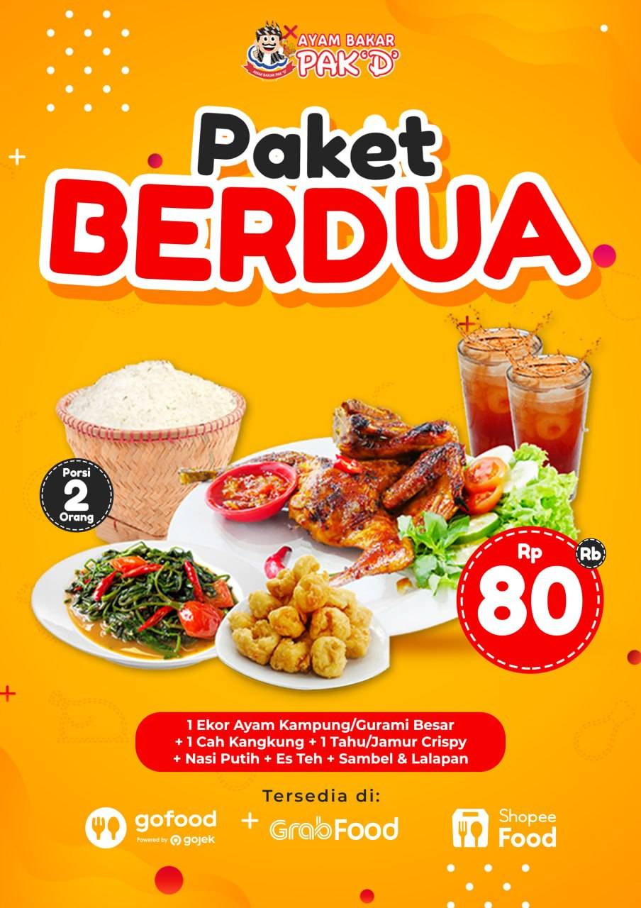 Menu at Ayam Bakar Pak D restaurant, Tawangargo, Jl. Raya Dipenogoro No.88