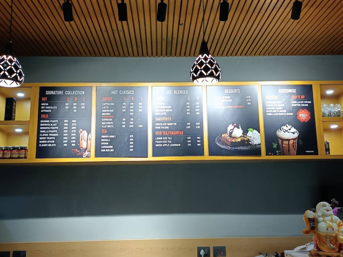 Menu at BARISTA, Anand
