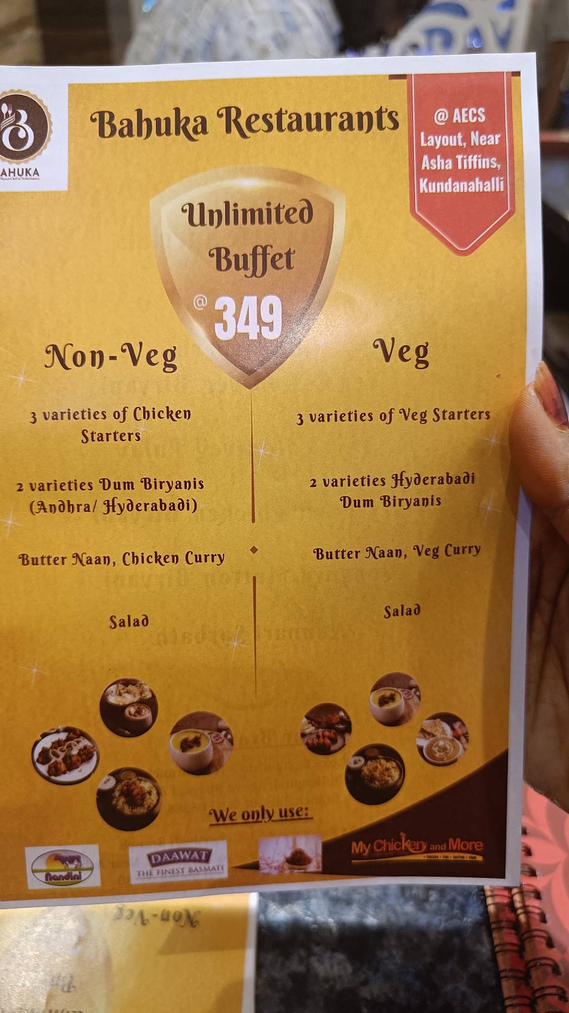 Menu at Bahuka Restaurant, AECS Layout, Bengaluru
