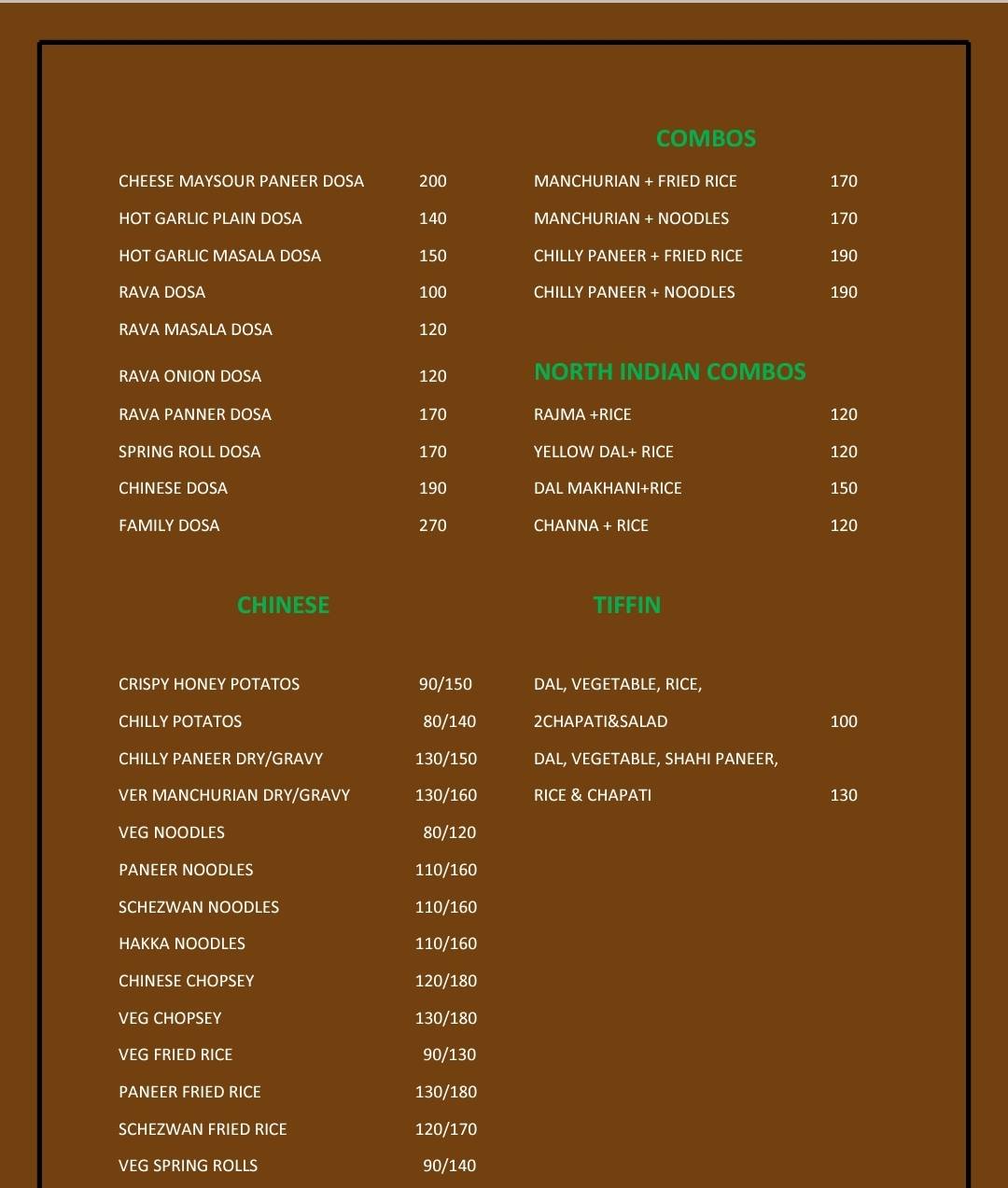 Menu at Balaji pure veg, Gurugram