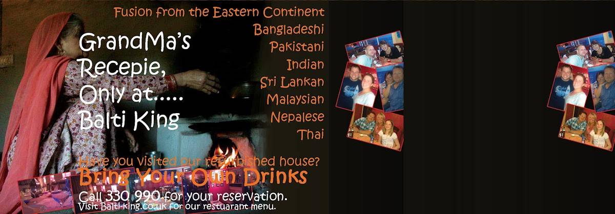 Menu at Balti King Online Asian Cuisine fast food, Gloucester