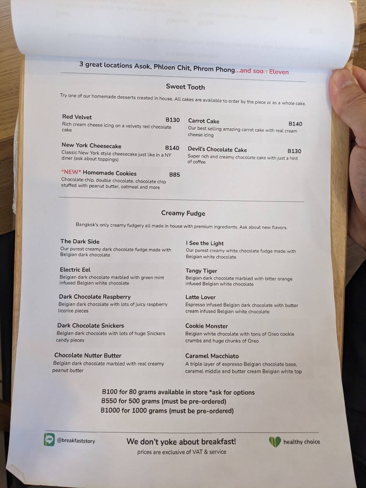 Menu at Breakfast Story Asok restaurant, Bangkok, 392/9 Sukhumvit Rd