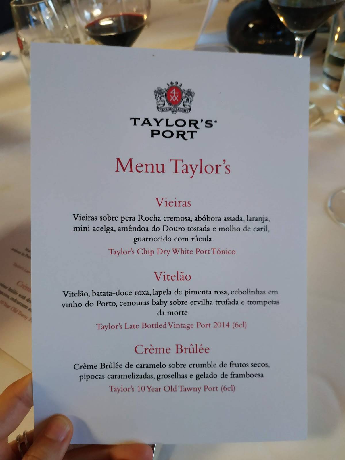 Menu at Barão Fladgate, Vila Nova de Gaia