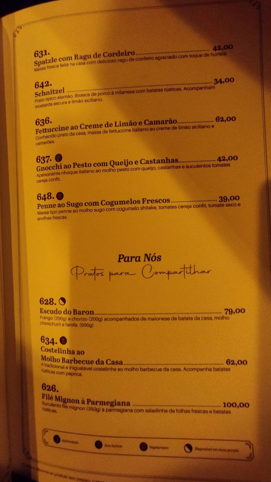 Menu em Baron Gastro Bar, Indaial