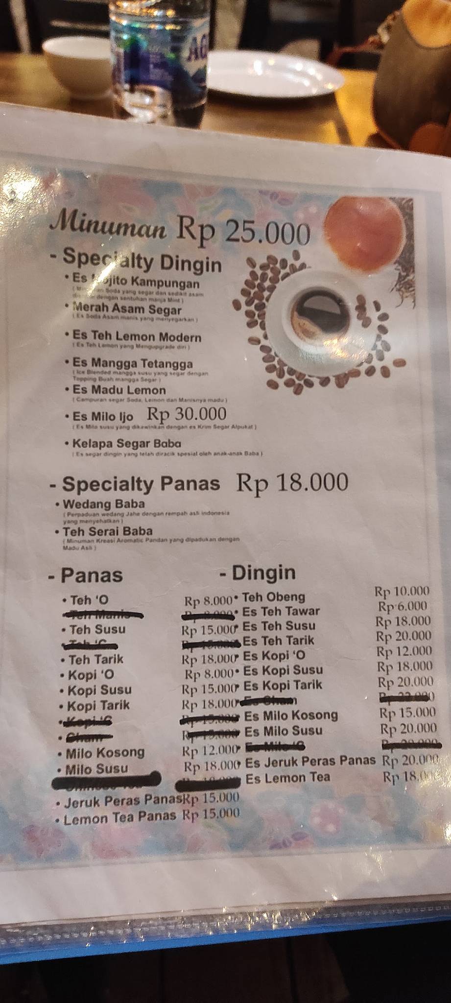 Menu at Kelong Baba by Kelong Shangrila Tj. Pinang restaurant, Batam
