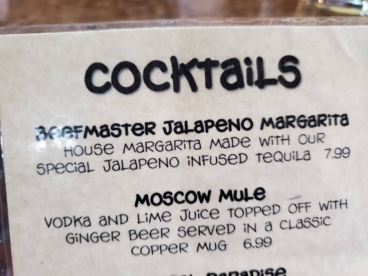 Menu at Beefmaster Steakhouse, Ballinger