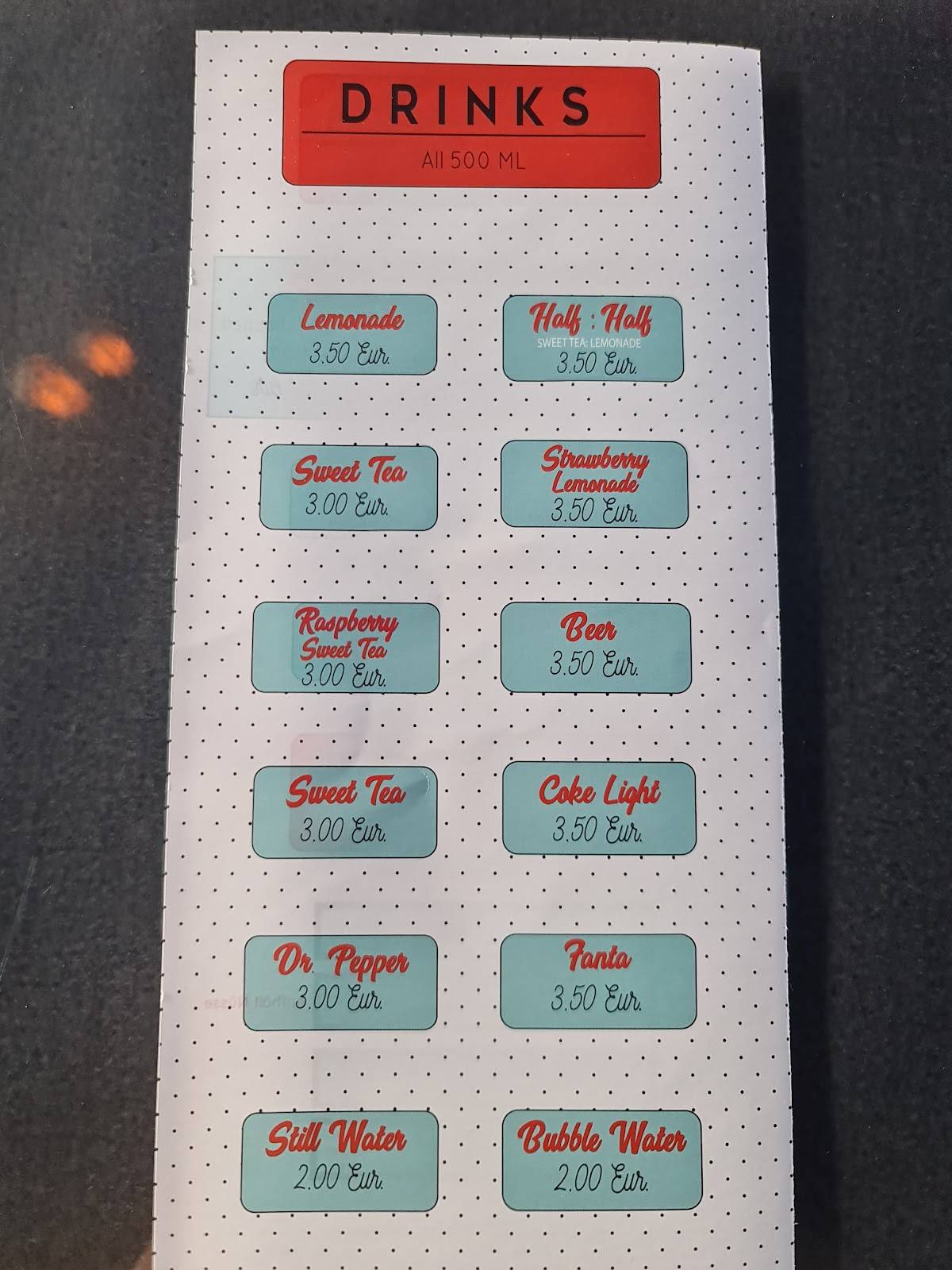 Menu at Benji's Birdhouse restaurant, Ramstein-Miesenbach