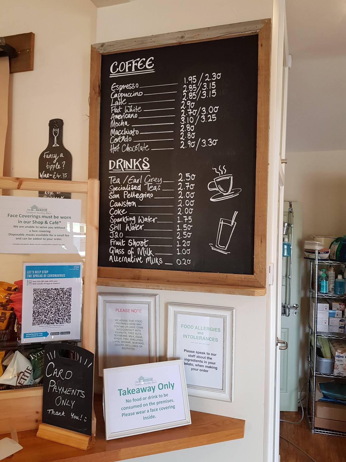 Menu at Stratton Audley Barn, Bicester