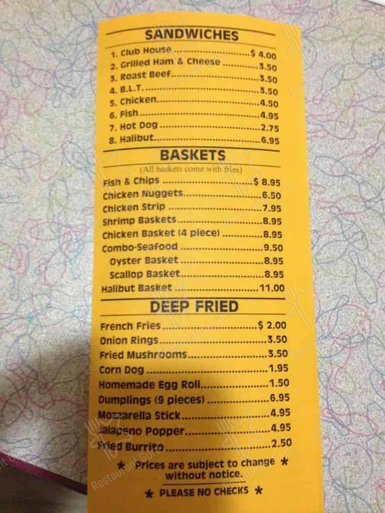 Menu at Big Boy Burger/Express Market restaurant, Anchorage
