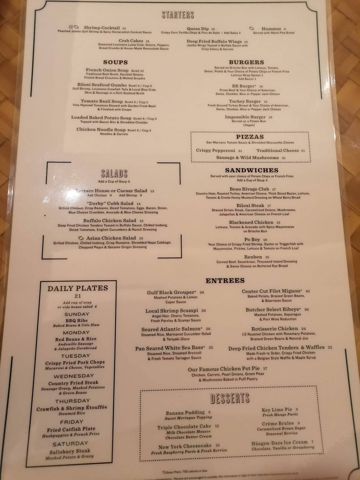 Menu at Salt & Ivy, A Coastal Kitchen restaurant, Biloxi, Beau Rivage ...