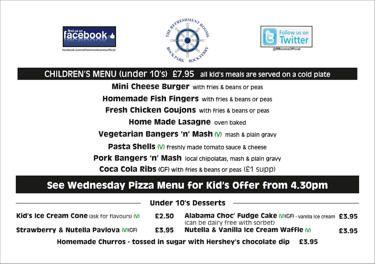 Menu at The Refreshment Rooms pub & bar, Birkenhead