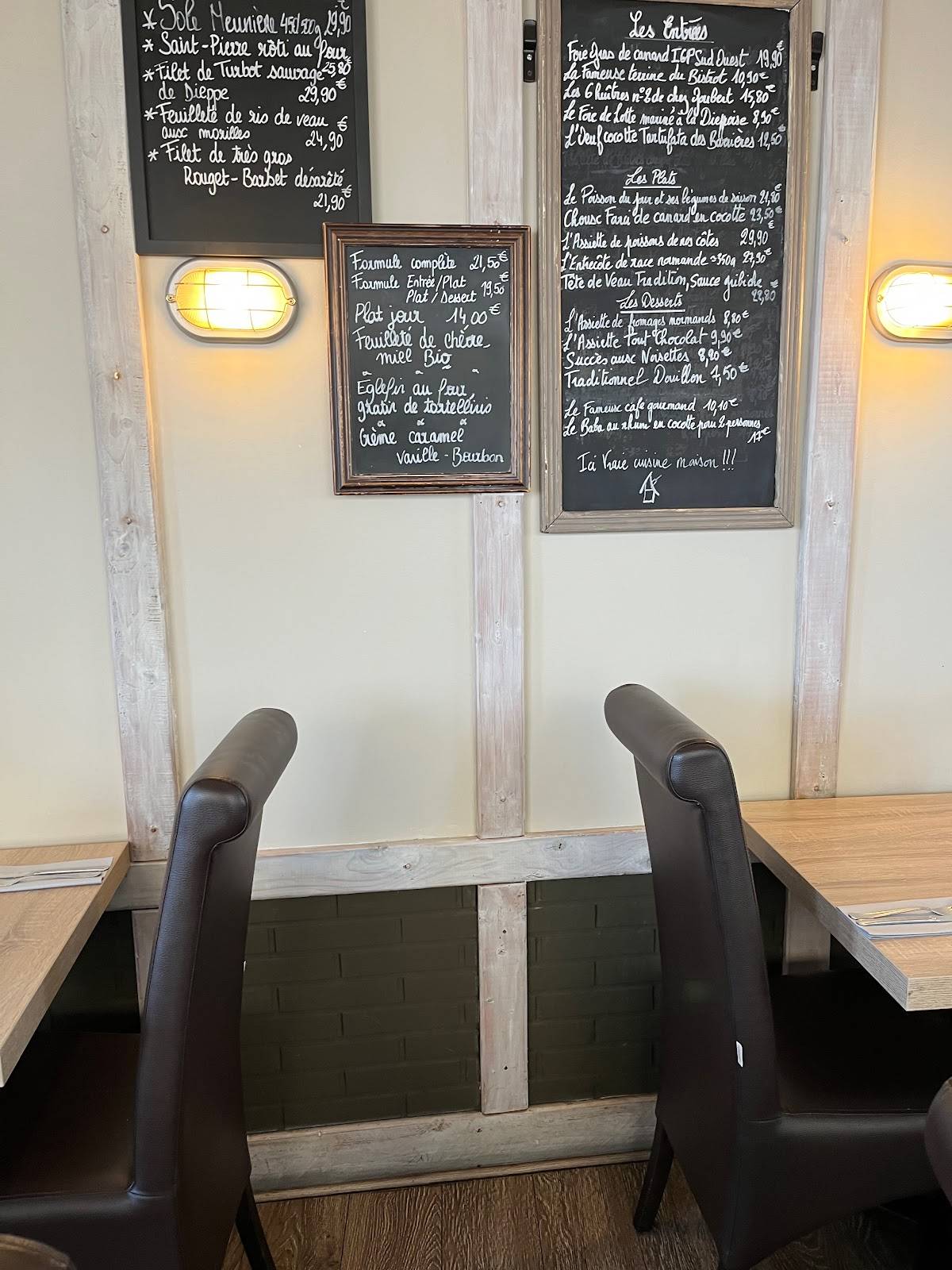 Menu au Bistrot des Barrieres, Dieppe