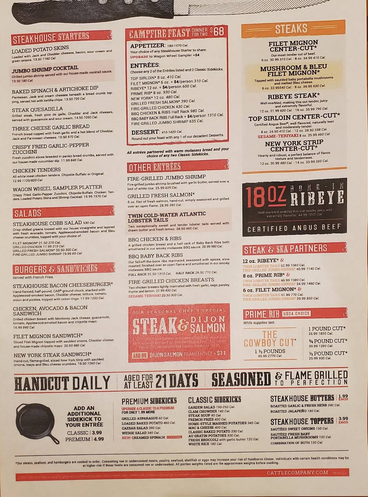 Menu at Black Angus Steakhouse, Pearl City