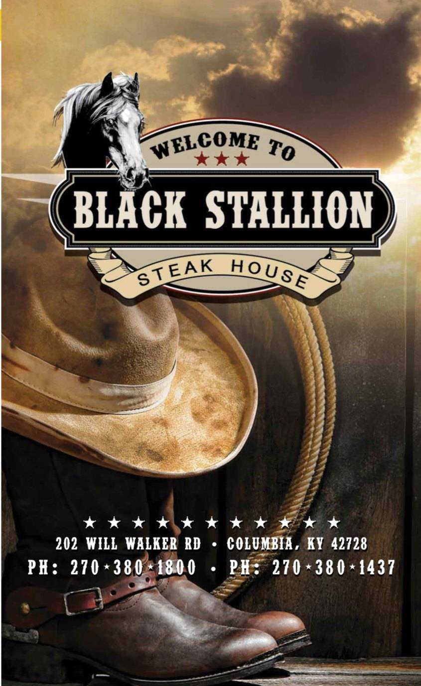 Menu at Black Stallion Steakhouse, Columbia