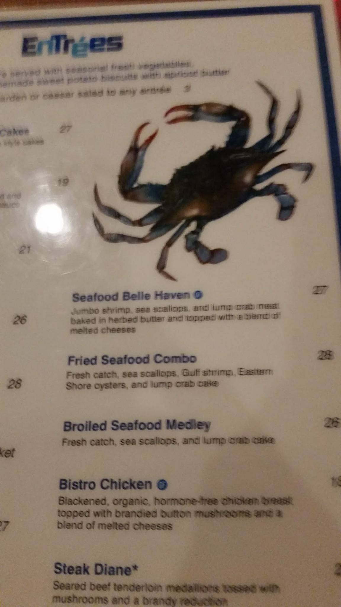 Menu at Blue Seafood & Spirits pub & bar, Virginia Beach