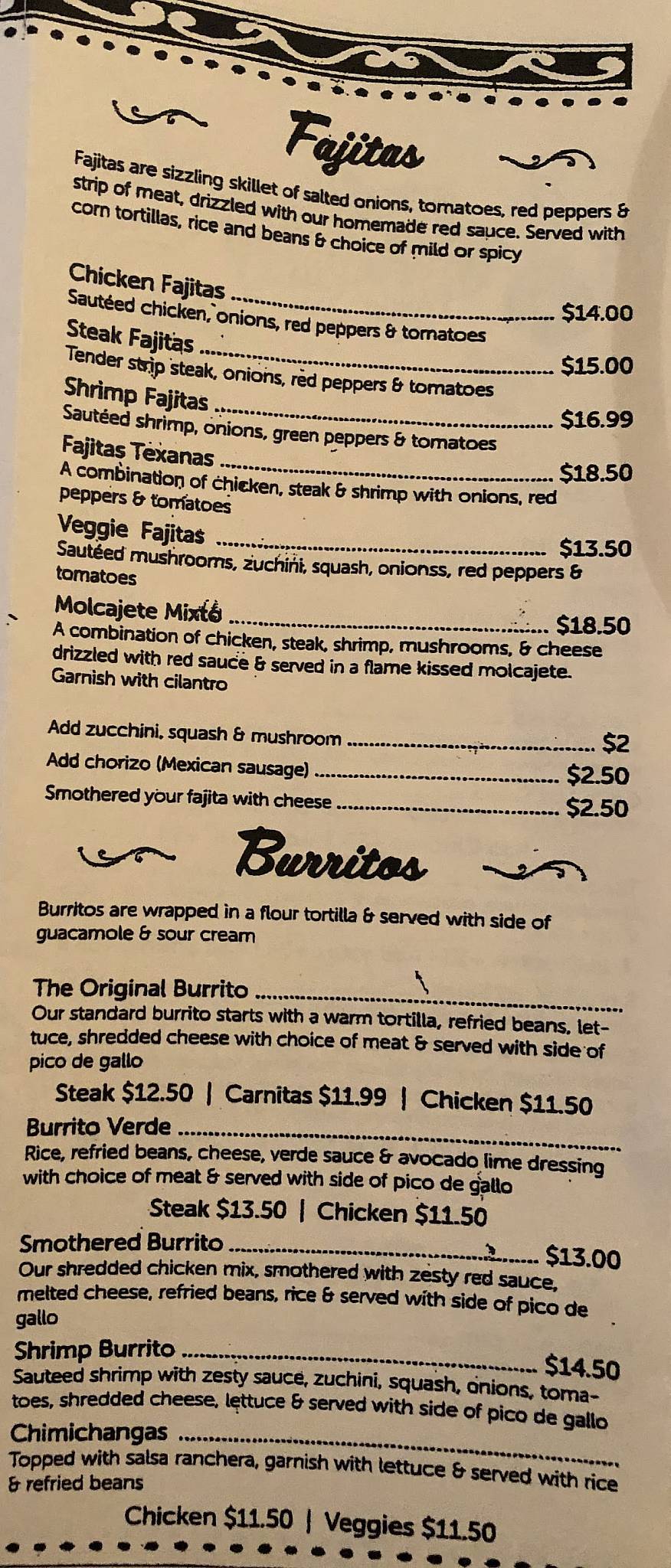 Menu at Caffe 101 cafe, Boiling Springs, 101 Front St
