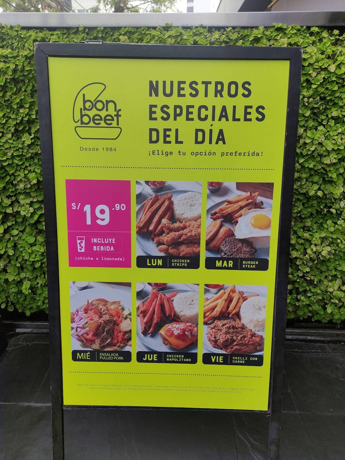 Menu at Bon Beef - Miraflores restaurant, Miraflores