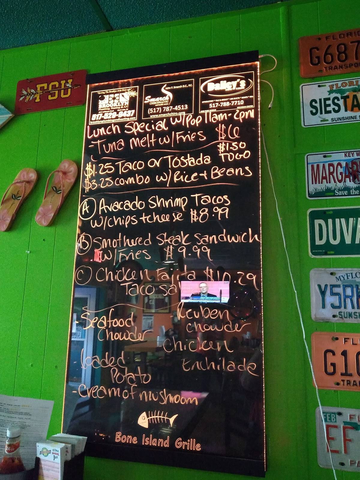 Menu at Bone Island Grille pub & bar, Jackson