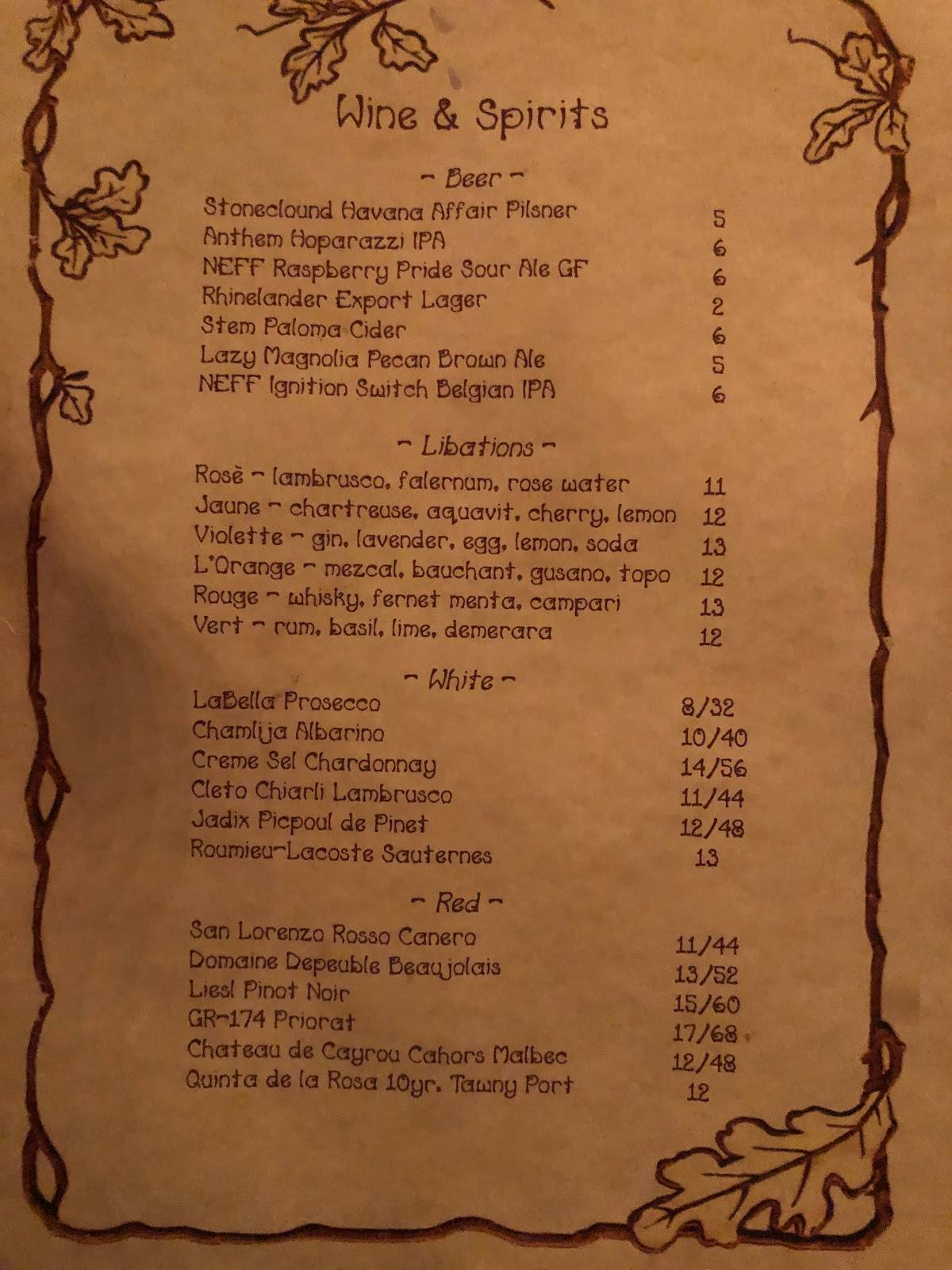 Menu at Boston Title & Abstract pub & bar, Tulsa