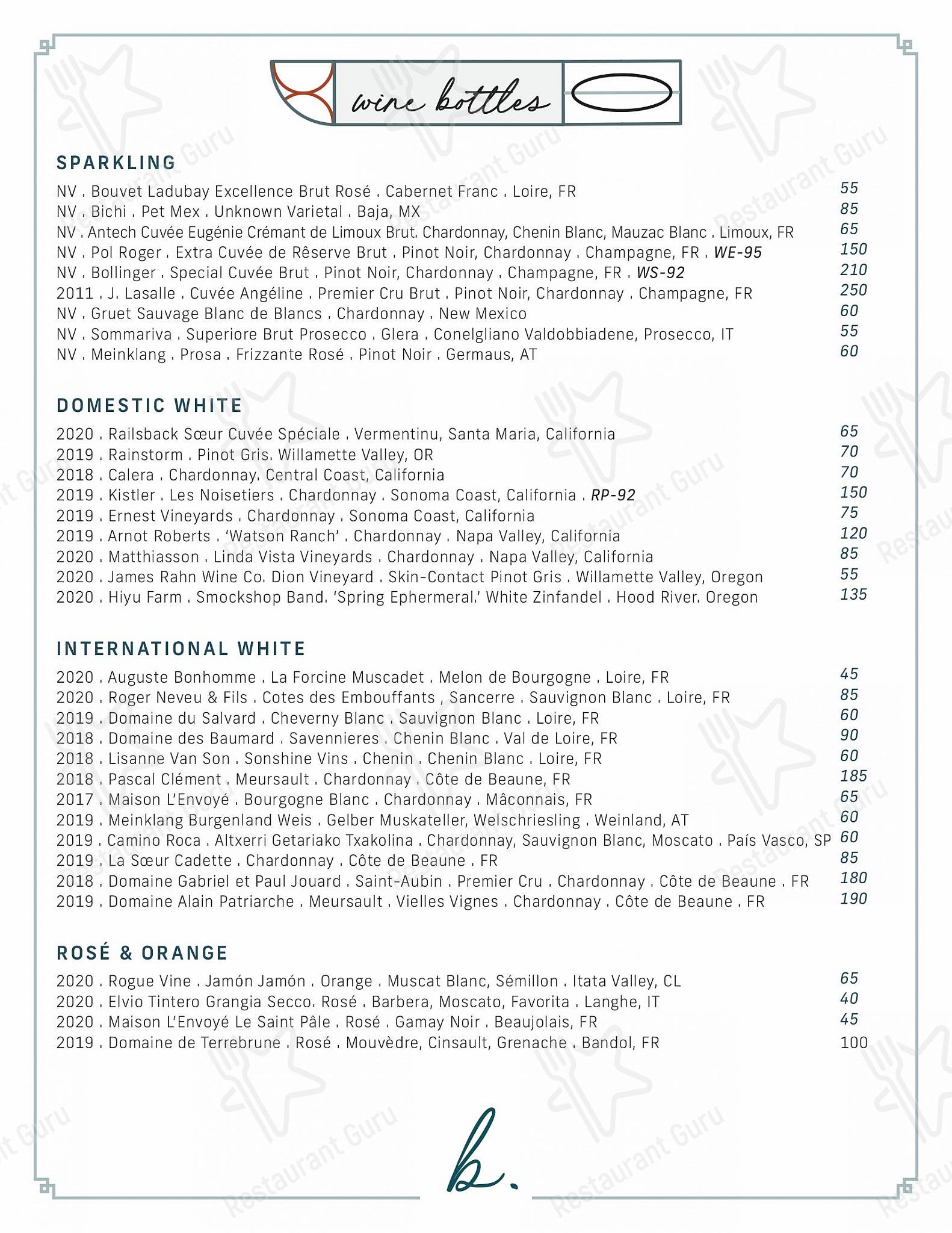Menu at Brigade pub & bar, Bozeman