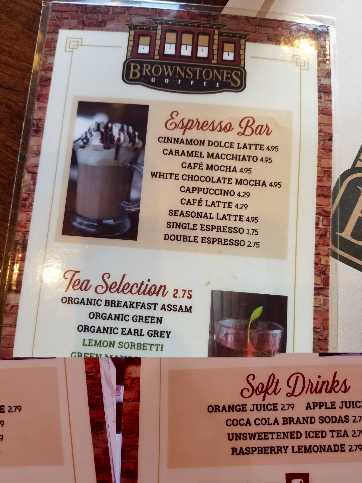 Menu at Brownstones Coffee Amityville restaurant, Amityville, 55 Merrick Rd