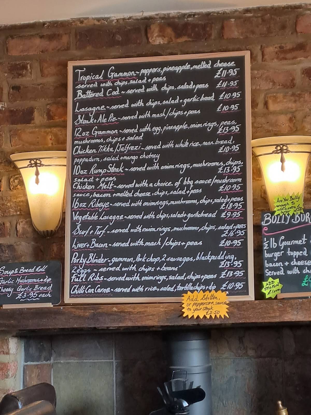 Menu at Bull & Dog pub & bar, Boston