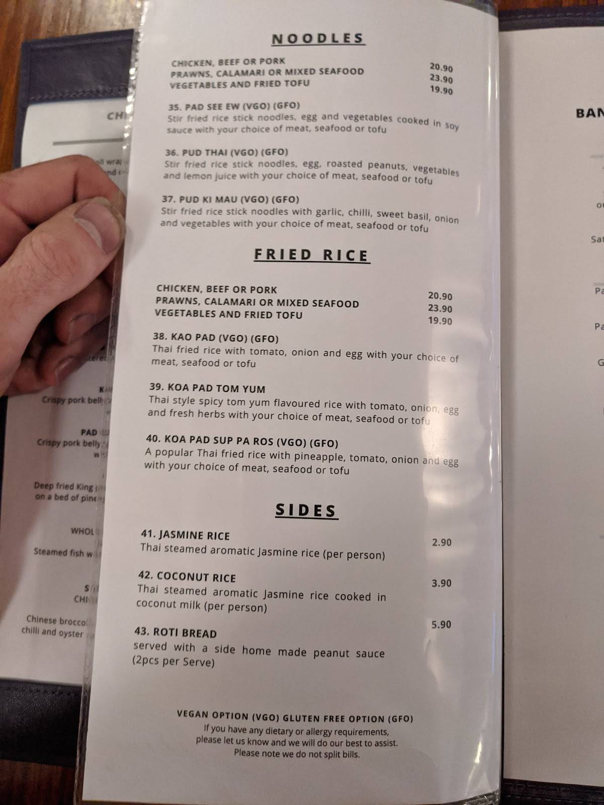 Menu at Narai Thai Bundoora restaurant, Bundoora