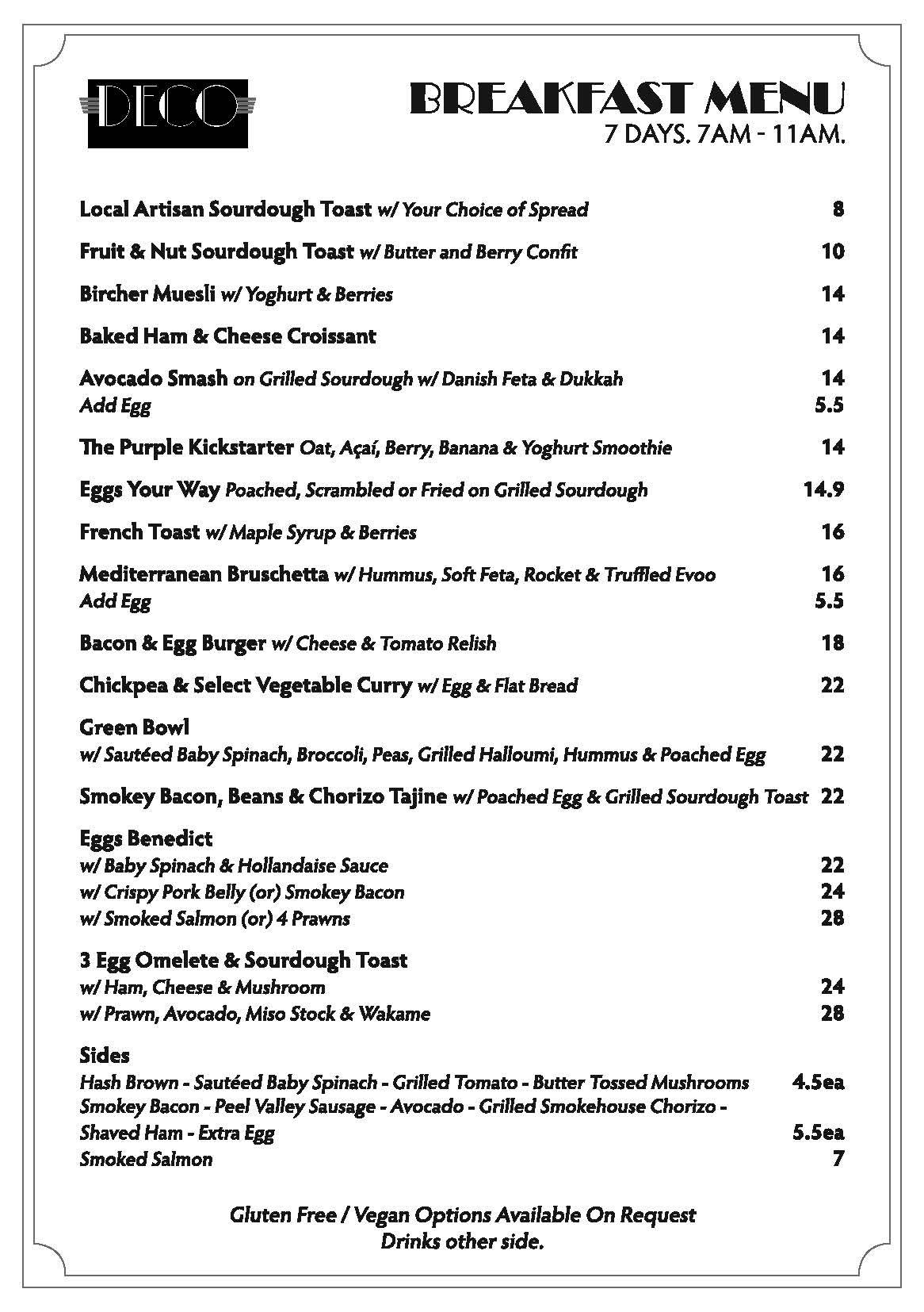 Menu at CH Boutique Hotel, an Ascend Hotel Collection member ...
