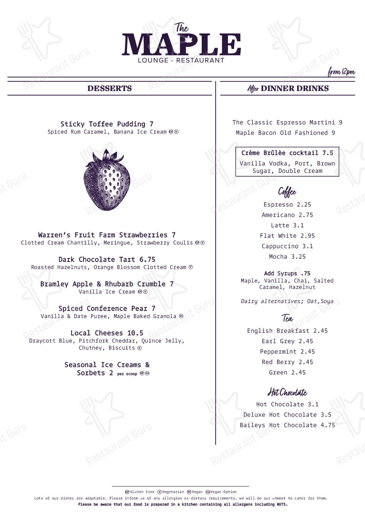 Menu at The Park at Cadbury Garden Centre restaurant, Bristol