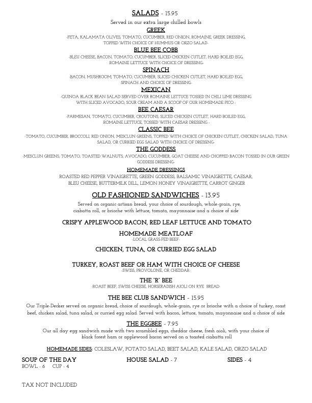 Menu at Blue Bee Cafe, Delhi