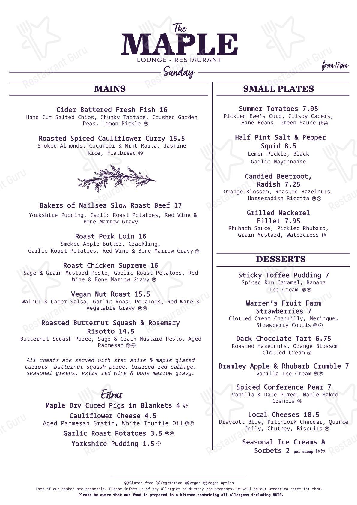 Menu at The Park at Cadbury Garden Centre restaurant, Bristol