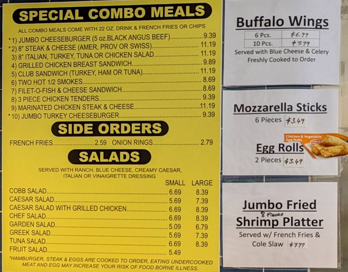 Menu at Cafe Right Angle, Fairfax