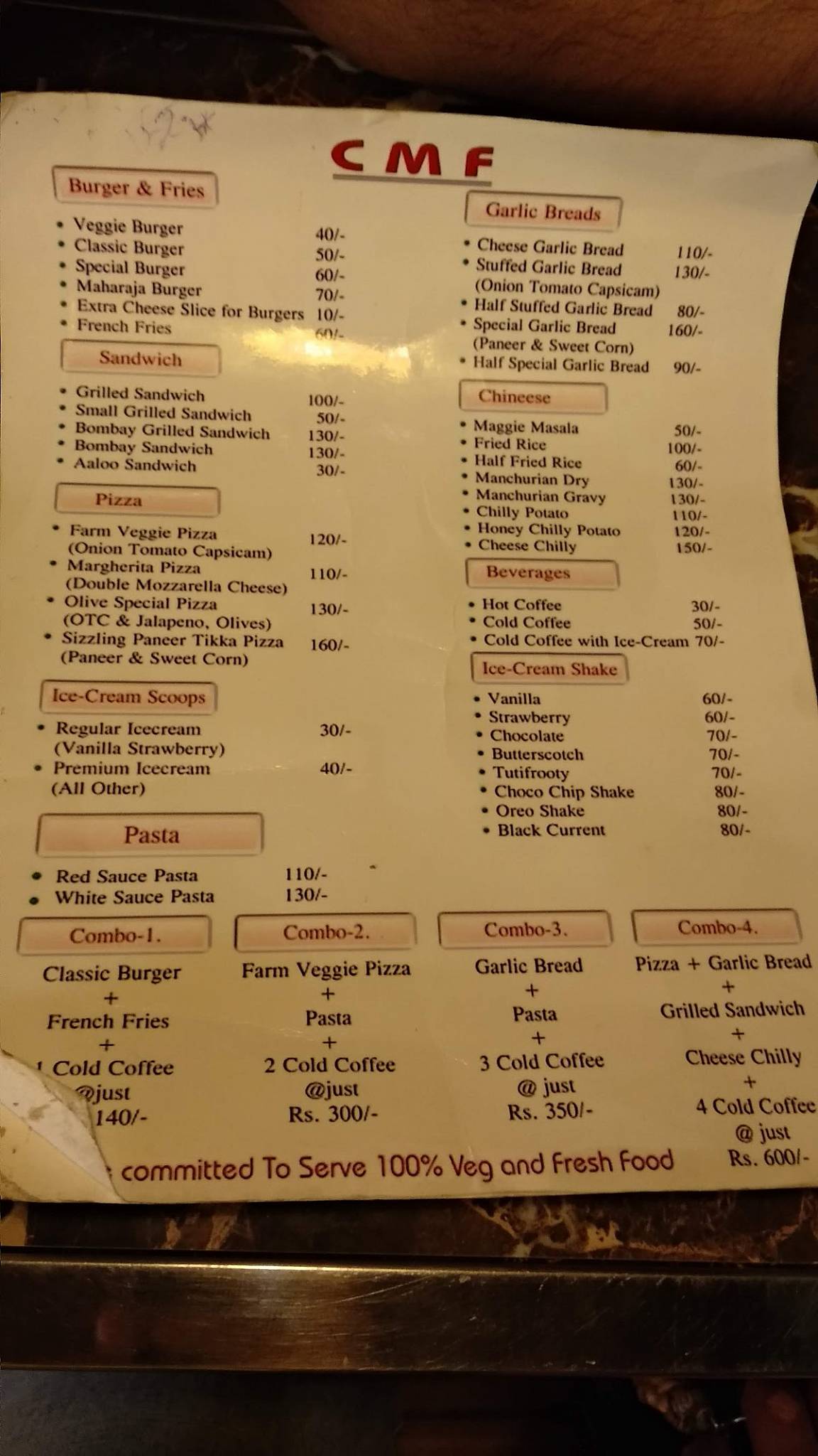 Menu at Cafe My Frappe (Verka), Rohtak