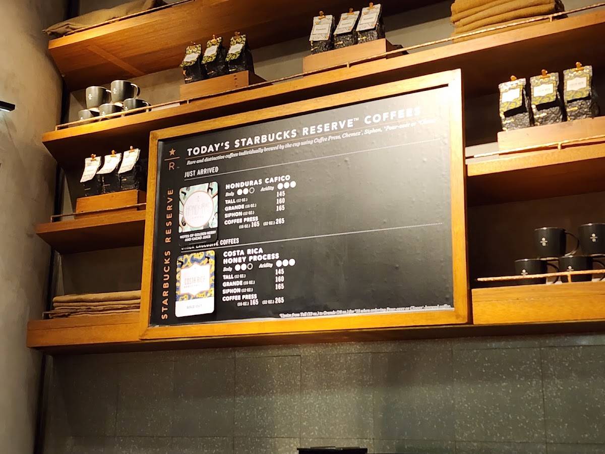 Menu at Starbucks Reserve cafe, Pasay, S Maison