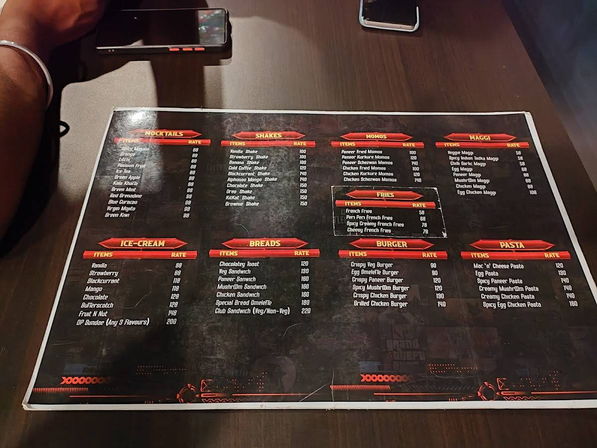 Menu at #Cafe_OP, Brahmapur