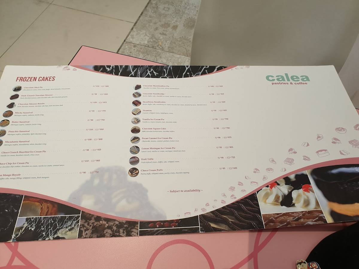 Menu at Calea Pastries & Coffee desserts, Bacolod, Balay Quince