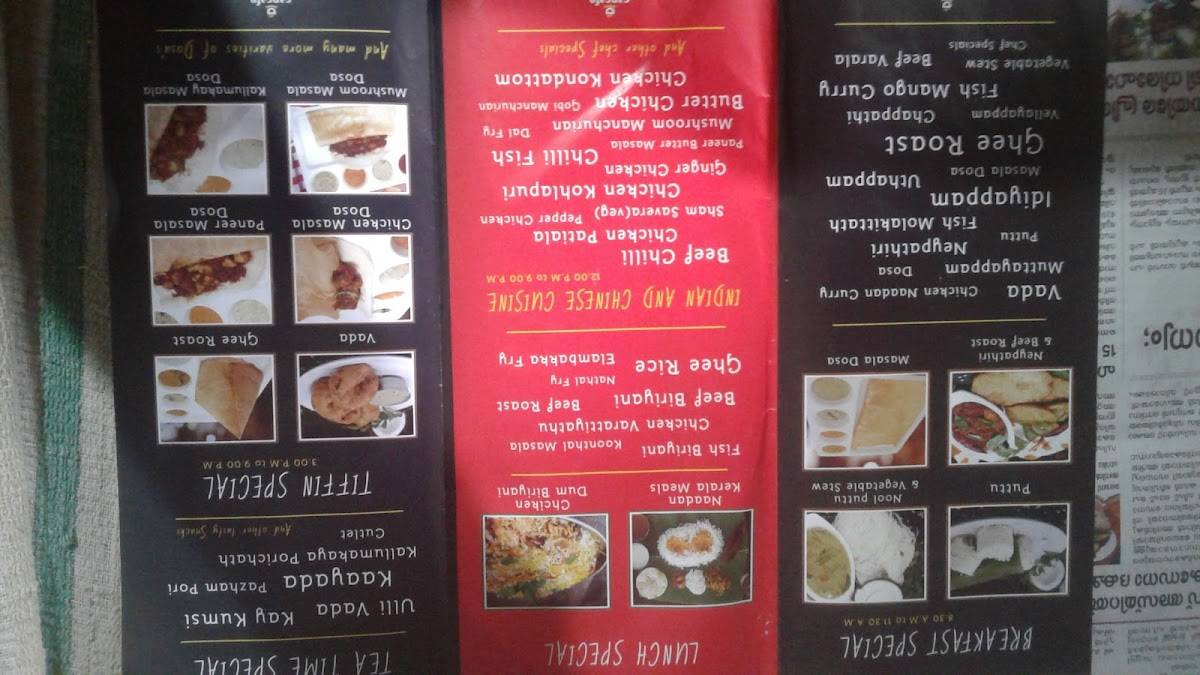 Menu at Can Cafe, Kannur