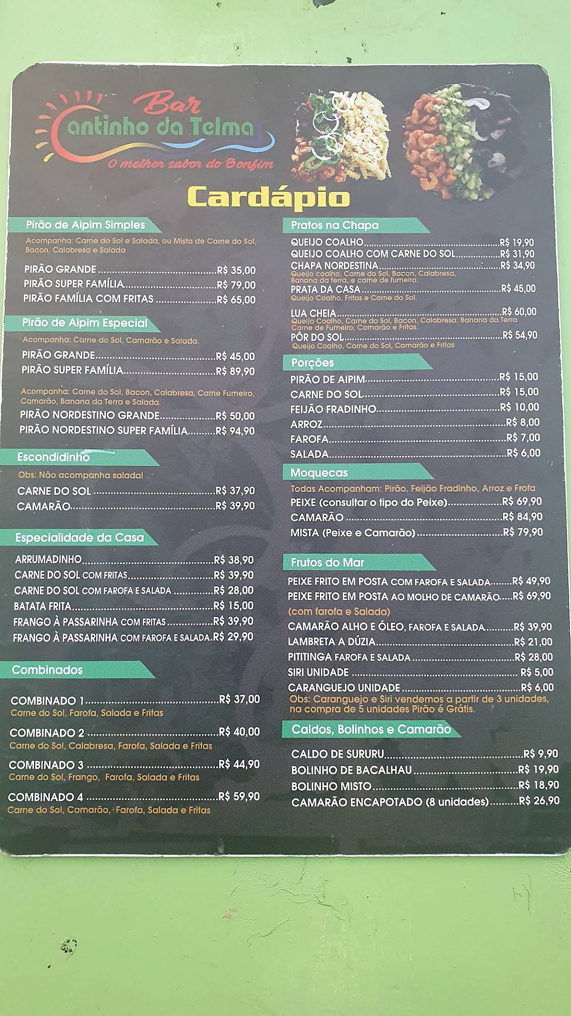 Menu em Cantinho Da Telma restaurante, Salvador