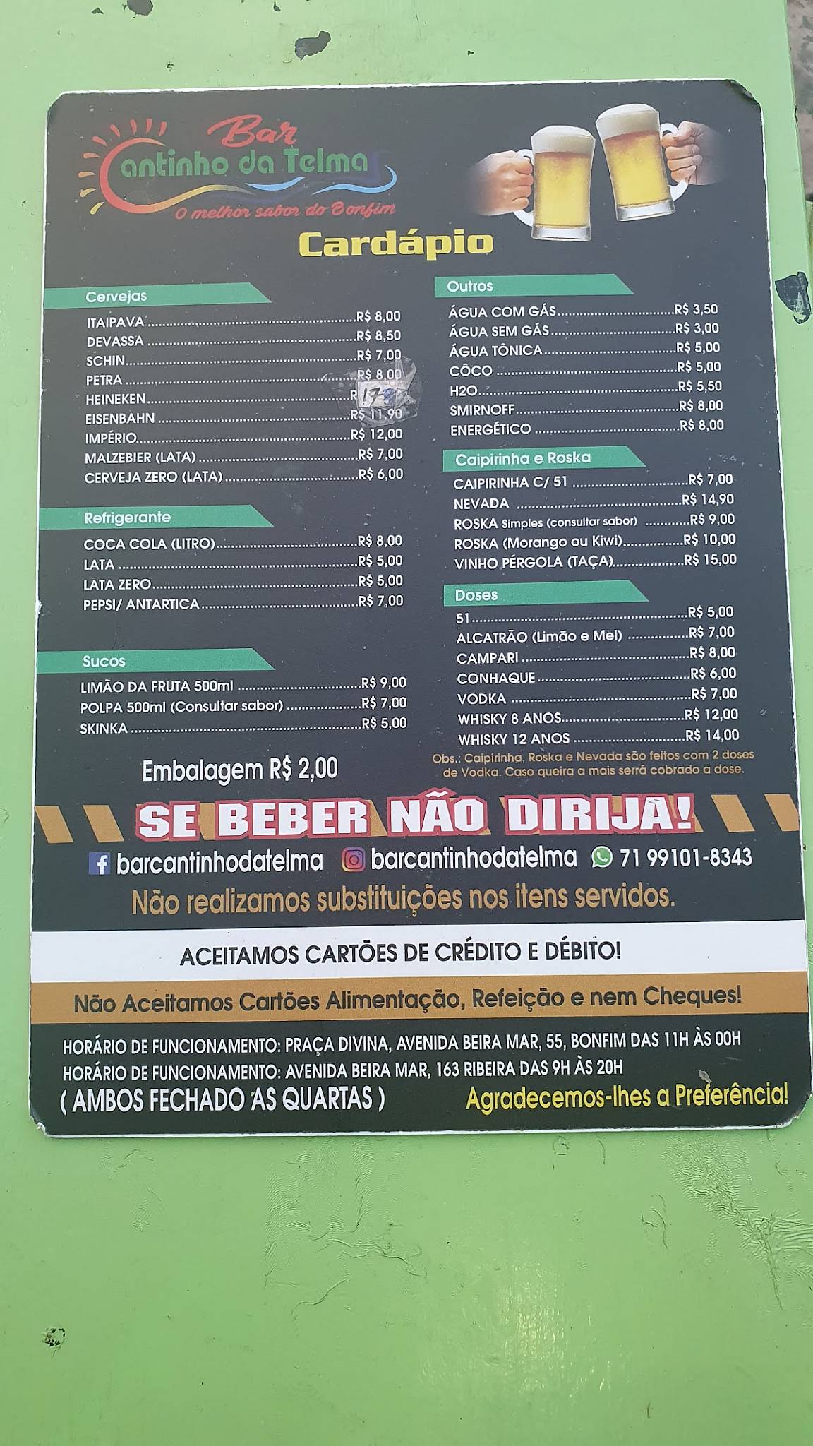 Menu em Cantinho Da Telma restaurante, Salvador